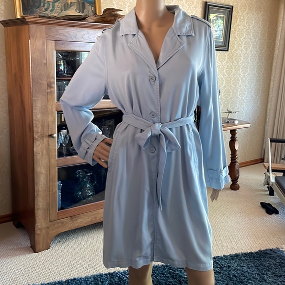 paparazzi | Dresses | Powder Blue Trench Dresscoat | Poshmark